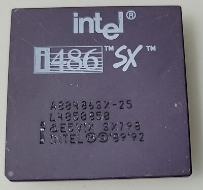 Vintage Rare Intel i486 SX A80486SX-25 SX798 Processor Collection/Gold ...