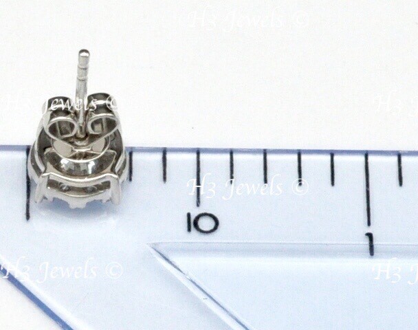 14k Solid White gold diamond stud earring cluster 0.85 ct VS Quality ...