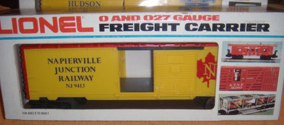 LIONEL 6-9413 O GAUGE NAPIERVILLE JUNCTION RAILWAY NJ YELLOW BOXCAR NEW ...