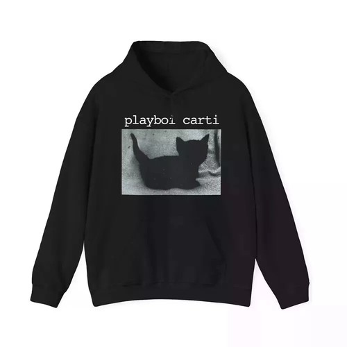 Playboi Carti Black Cat Pullover Hoodies WLR Album Tour Merch - All ...