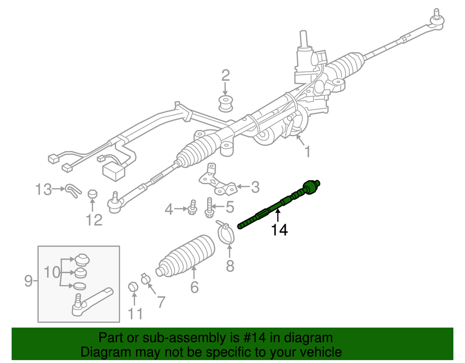 Genuine Subaru Inner Tie Rod 34160FL00A | eBay