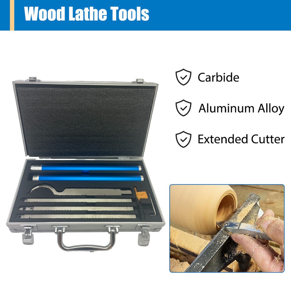 8pcs Carbide Lathe Turning Tools Wood Turning Tool Wrench Lathe Set ...
