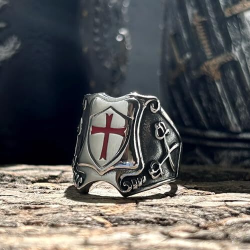Knights Templar Cross Ring for Men Boys Stainless Steel Vintage ...