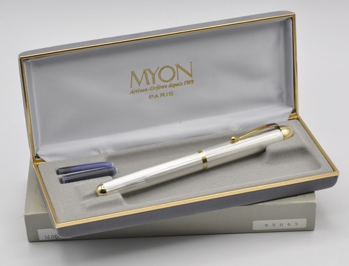 Myon stilo gigante vintage silver giant fountain pen new old stock in ...