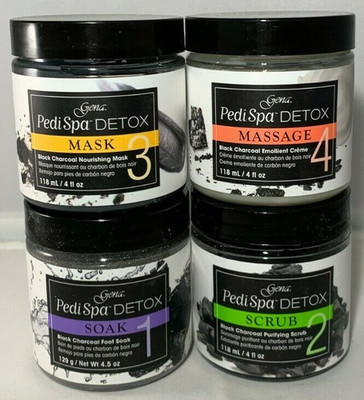 Gena Pedi Spa Detox System Infused w/ Charcoal, 4 Piece Kit - (NO BOX ...