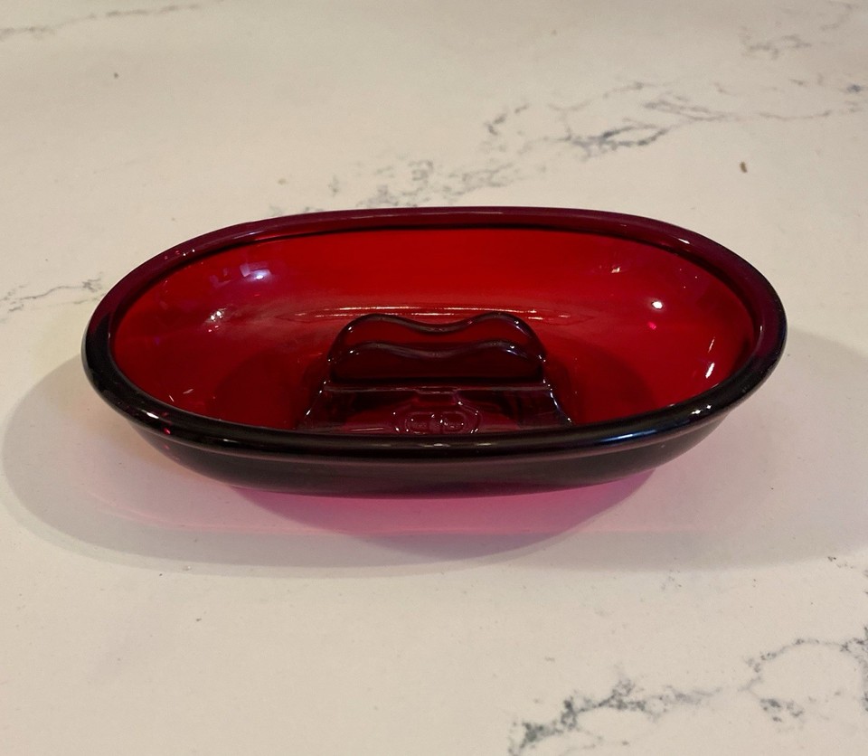 Vintage Viking Ruby Red Glass Swan Dish Ashtray Mid Century Modern | eBay