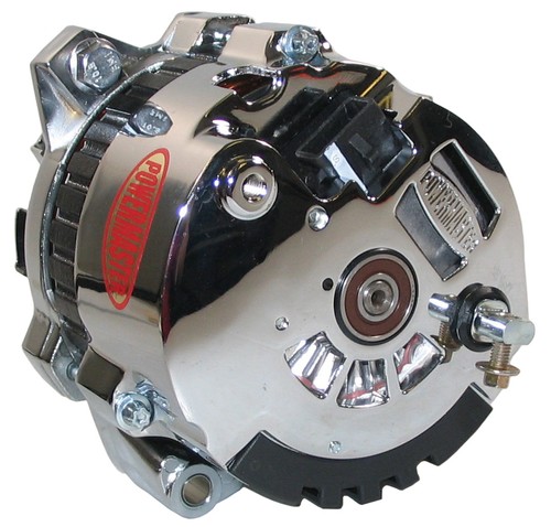 NEW POWERMASTER ALTERNATOR,CHROME,CS130 E,OFFSET RIGHT MOUNT,105AMP ...