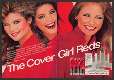 Cover Girl Red Lipsticks 1980s Print Advertisement (2 page) 1982 Tiegs ...