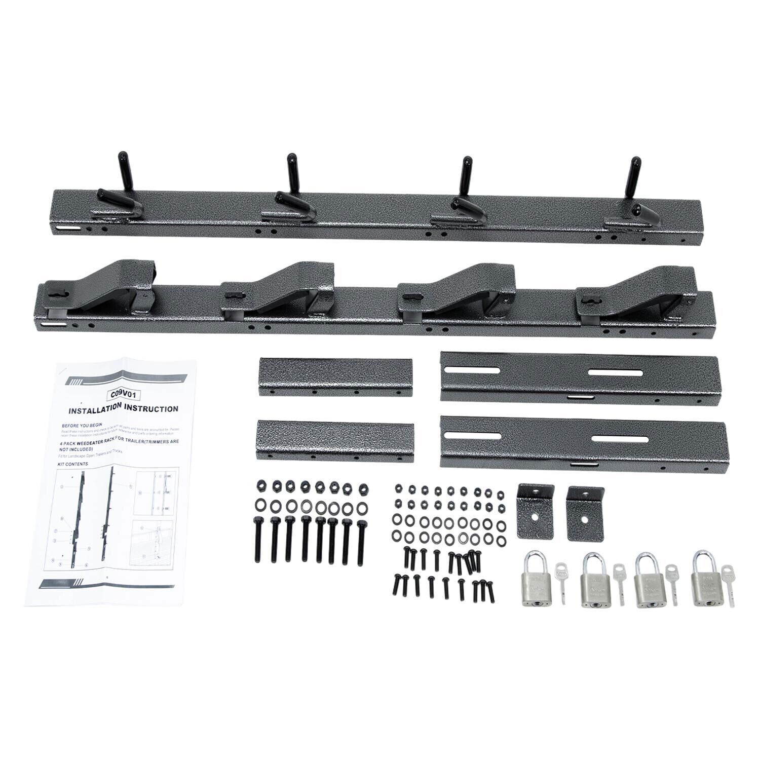 4 Place Weedeater Rack Trimmer Rack for Open Trailer Weed Eater Racks ...