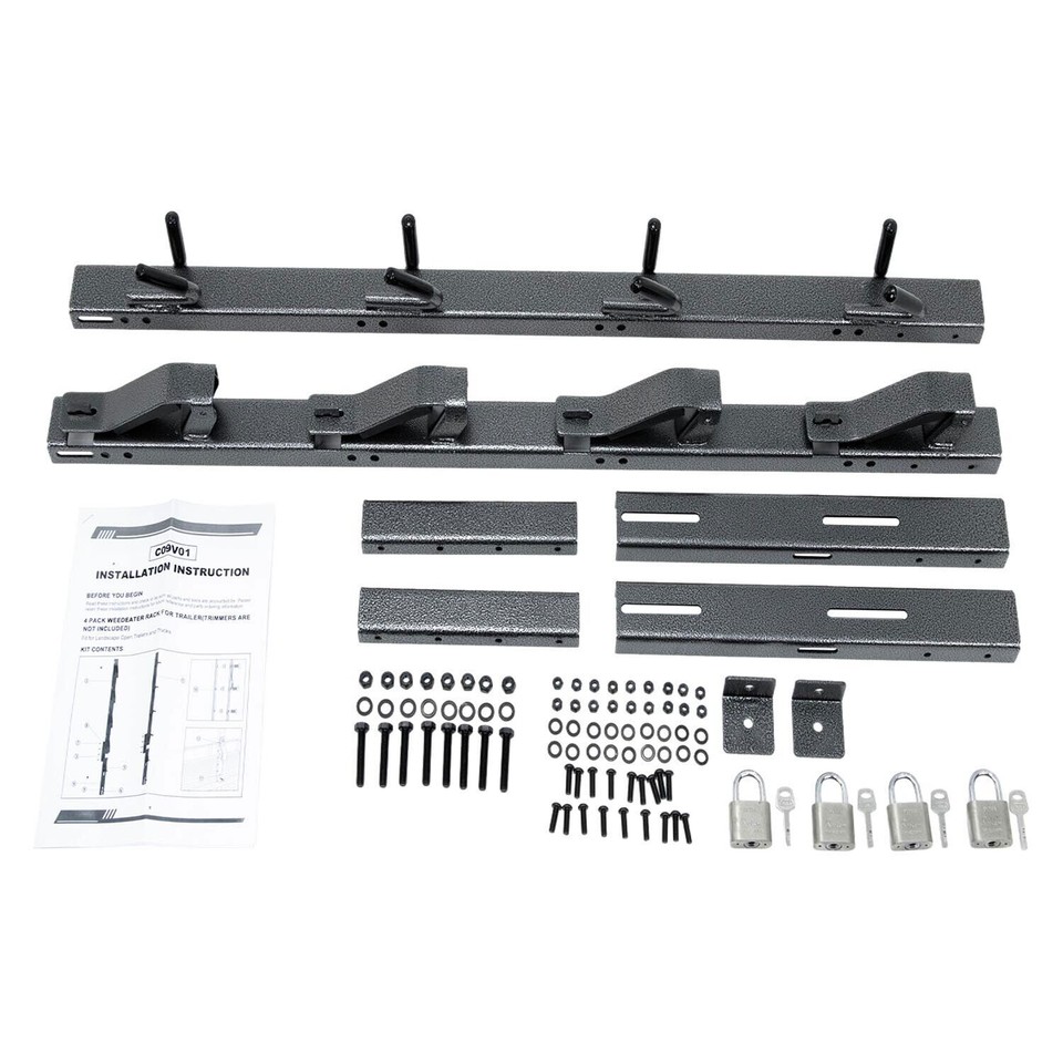 4 Place Weedeater Rack Trimmer Rack for Open Trailer Weed Eater Racks ...