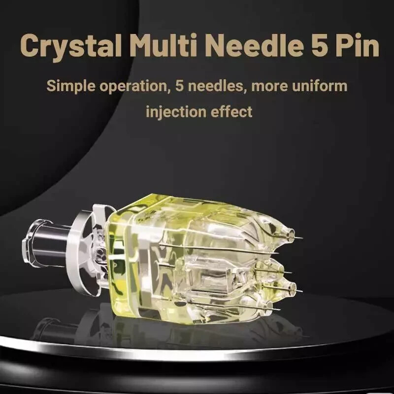 1-100pc 5 Pin Crystal Multi-Tips Replace Needle For Beauty Facial Skin ...