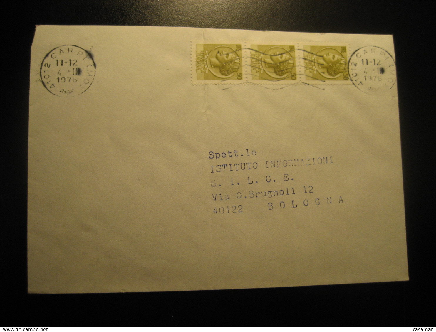 Carpi Modena 1976 To Bologna Cancel Slight Folded Cover Italy | eBay UK