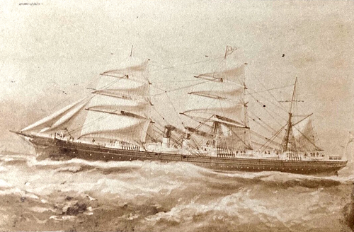 RARE! CIVIL WAR UNION MERCHANT VESSEL SS ONTARIO PERIOD ID'd 1867 CDV ...