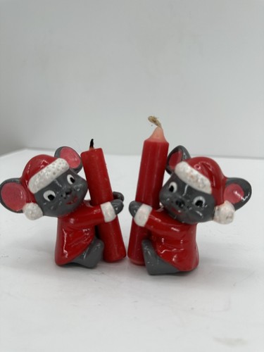Vintage Ceramic Mouse Pair Candle Hugger Set -Candles Included ~ 2.5 ...