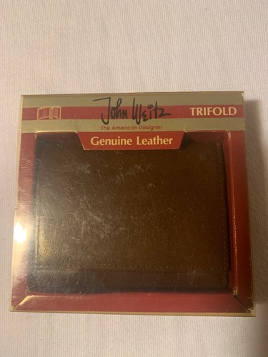 John Weitz Trifold Genuine Brown Leather wallet new | eBay