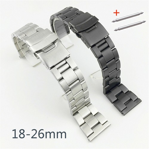 Stainless Steel Metal Strap Bracelet Secure Lock Clasp Watch Band 18 ...