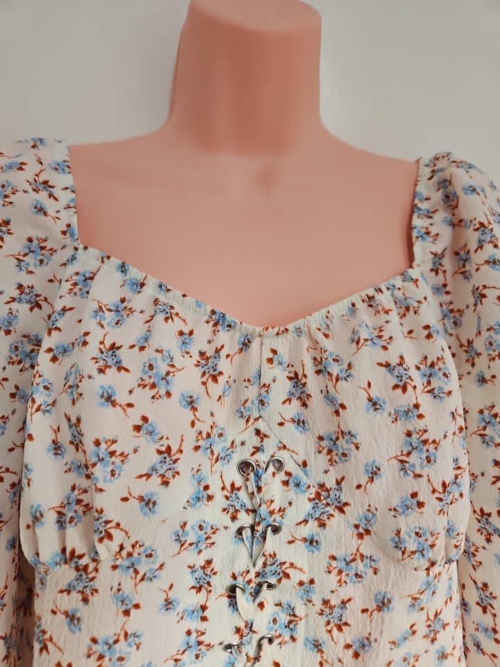 primark summer dress size 16. cream with flowers pattern on. | eBay UK