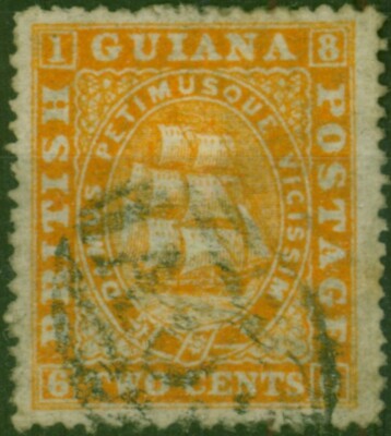 British Guiana 1875 2c Orange SG108 Good Used | eBay