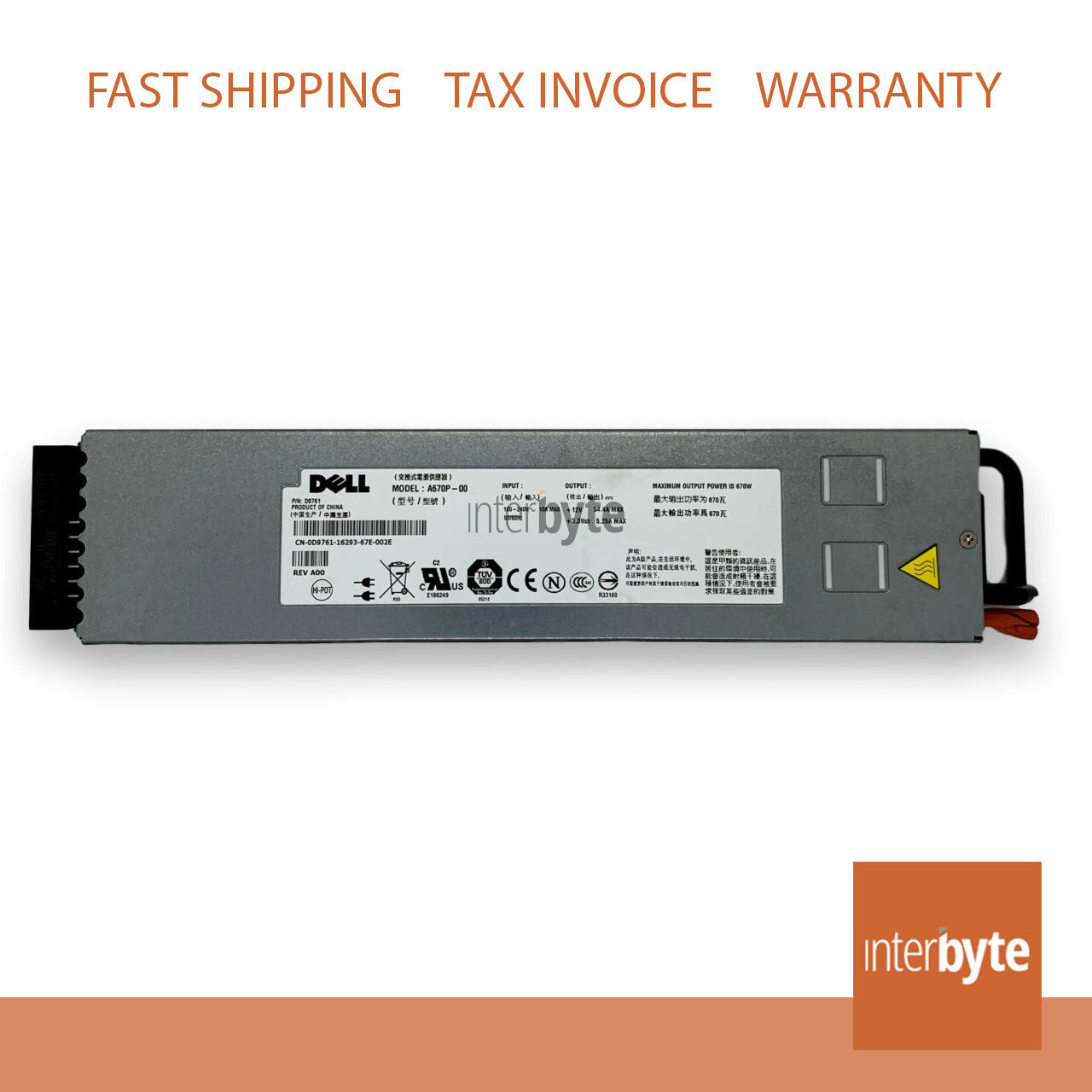 DELL PSU 670W PE1950 D9761 POWEREDGE POWER SUPPLY | eBay