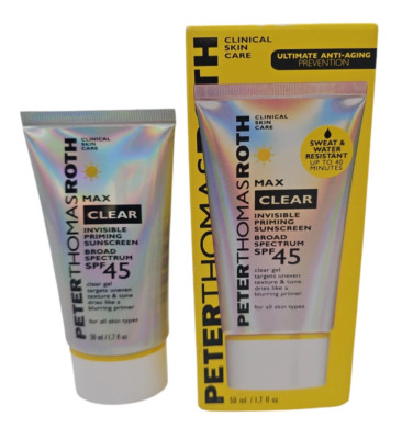Peter Thomas Roth Max Clear Invisible Priming Sunscreen SPF 45, 1.7 oz ...