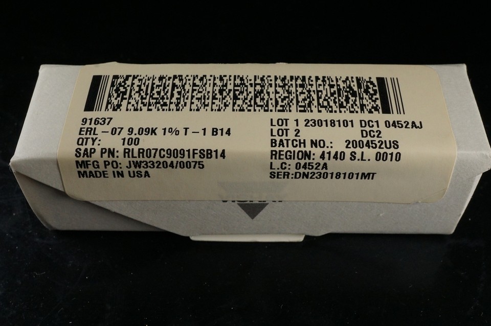 Lot of 3 RLR07C9091FS Vishay Metal Film Resistor 9.09K Ohm 1% 250mW 1 ...