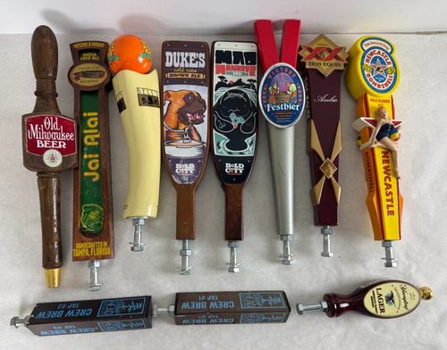 Lot of 11 Beer tap Handle Dos Equis, Bold City, Old Milwaukee, Bell's, Newcastle | eBay