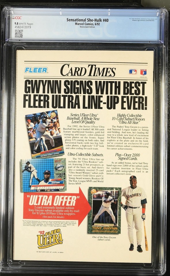 The Sensational She-Hulk #40 CGC 9.8 NEWSSTAND Jump Rope Issue Marvel ...