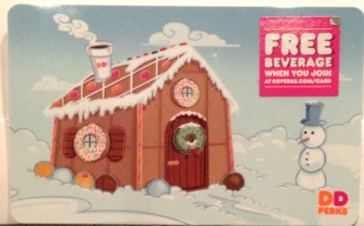 Dunkin' Donuts Christmas Gingerbread House Snowman 2015 Gift Card FD ...