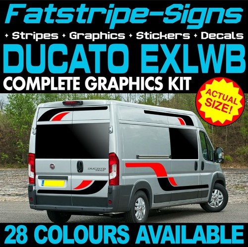 to fit FIAT DUCATO L4 EXLWB GRAPHICS STICKERS STRIPES DECAL CAMPER VAN ...