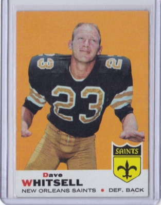 1969 Topps Football #14 DAVE WHITSELL NEW ORLEANS SAINTS IDBB | eBay