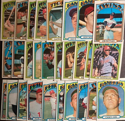 1972 Topps Baseball Card Starter~Set Filler Lot of 28 Mostly Commons | eBay