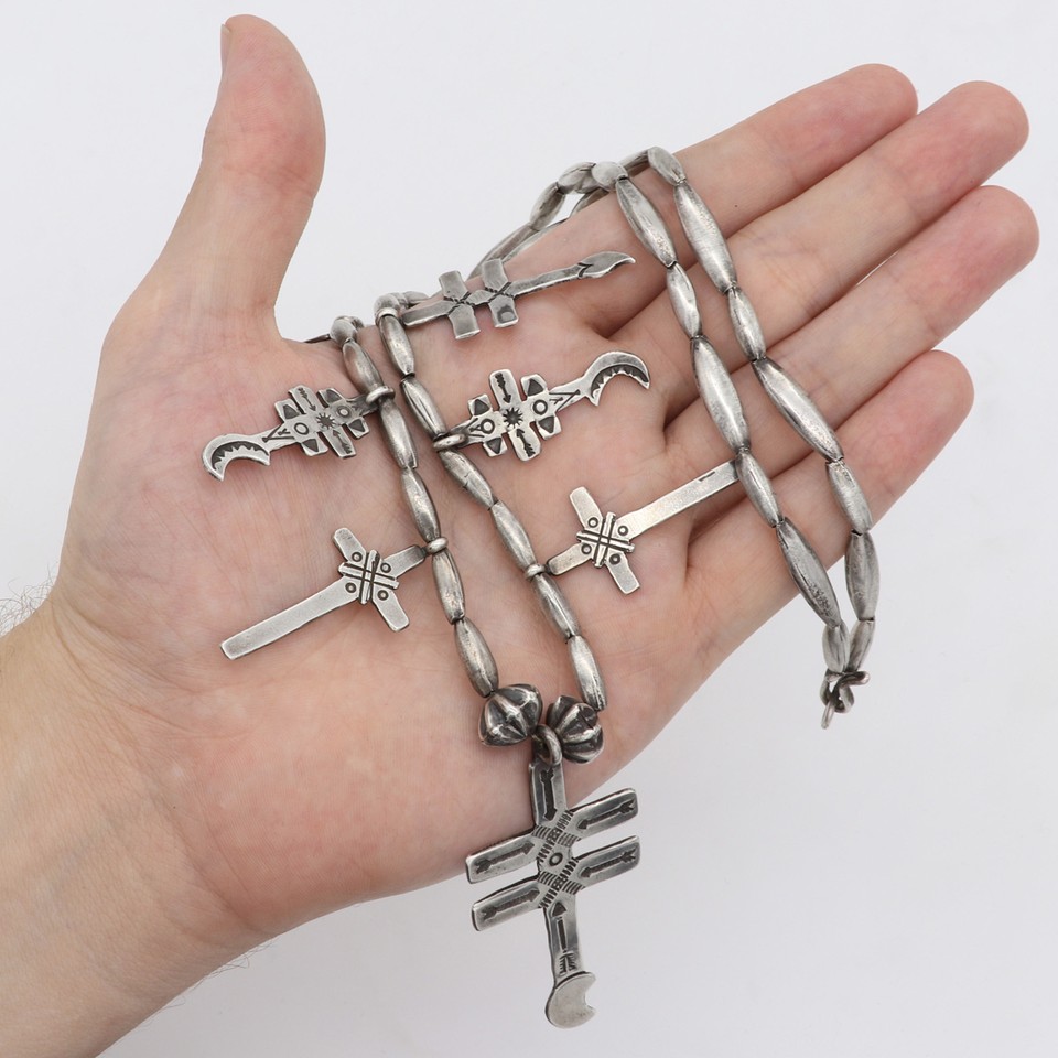 Vtg Native American Sterling Silver Isleta Cross Necklace 26 inch | eBay