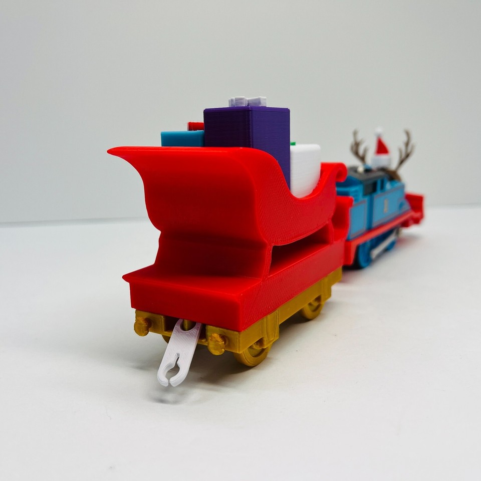Santa Rudolf Christmas Sleigh Train CUSTOM Made for Thomas Trackmaster ...