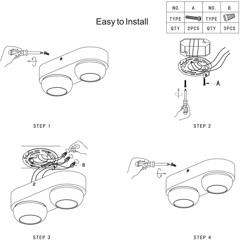 LED Ceiling Light Flush Mount Track Spot Wall Light w/ Cree Chip 2x10W ...