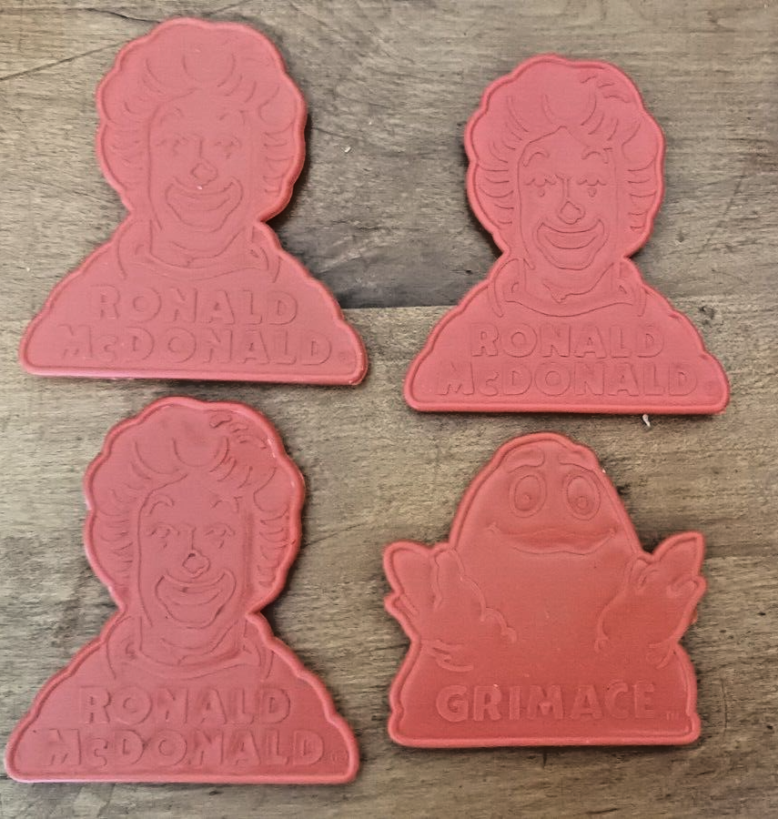 Vtg Set of 5 1980 McDonald's Red Plastic Cookie Cutter Ronald McDonald ...
