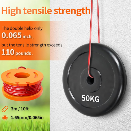 WA0010 8pcs Replacement Spool Line +2pcs Cap For String Trimmer/Edger ...