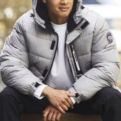 Reebok | Steel Gray Pocket Hooded Puffer Coat - Men Size M/M | eBay