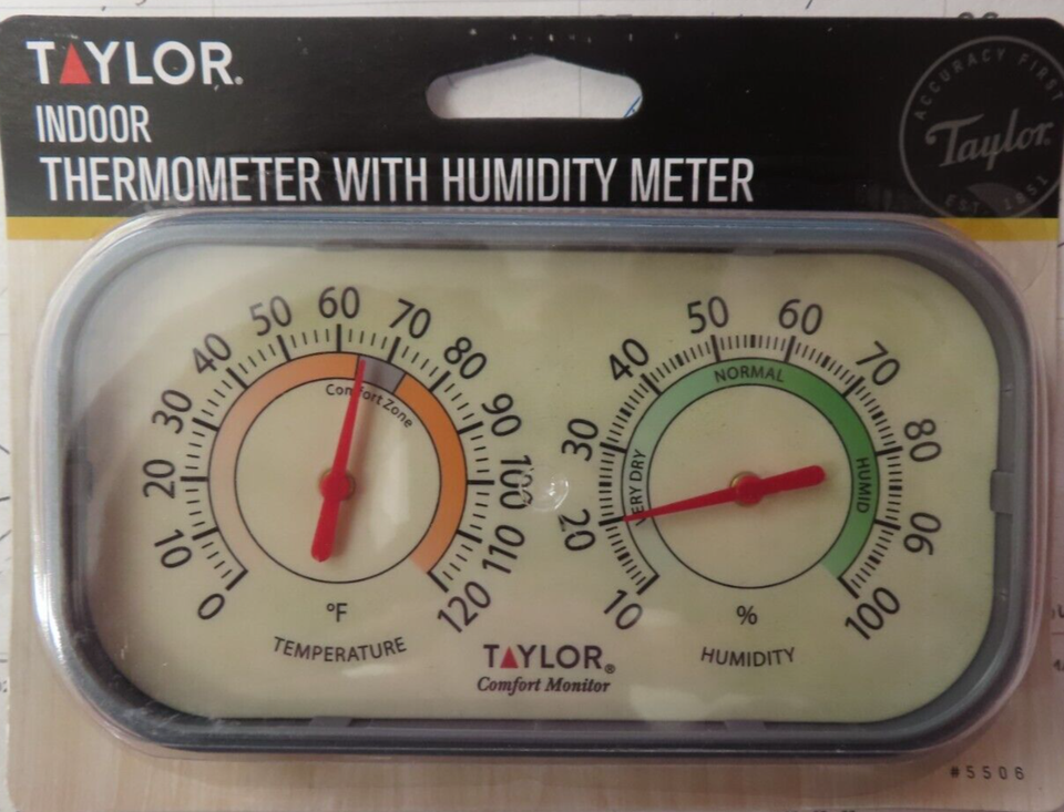 Taylor Comfort Monitor Indoor Thermometer and Humidity Reader 6 in ...