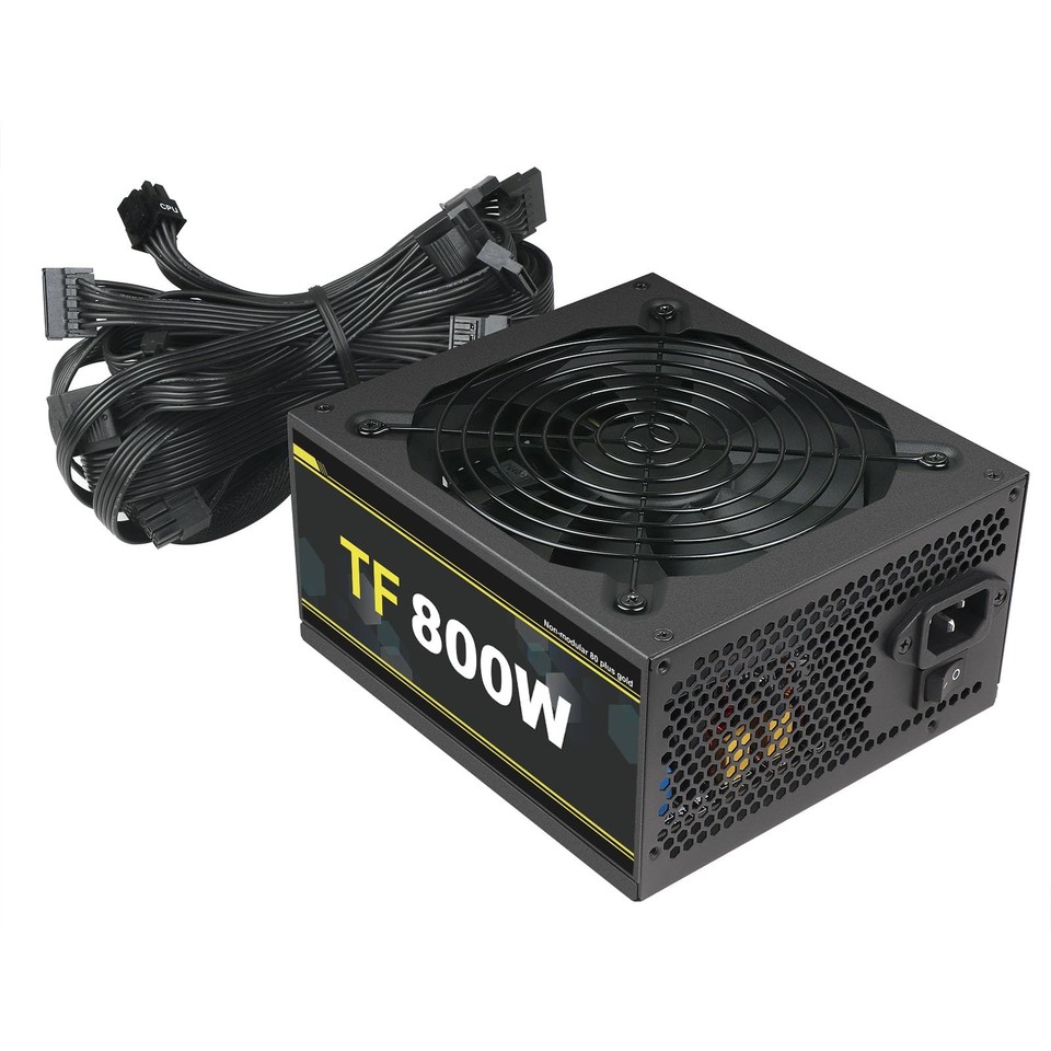 800W Power Supply Full Voltage 100-240V Active PFC Gaming PSU Non ...