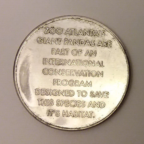Zoo Atlanta Support Panda Conservation Souvenir Coin Token 28mm | eBay