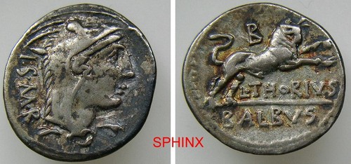 33MM4P) L. Thorius Balbus. 105 BC. AR Denarius (19 mm, 3.84 g). Rome ...