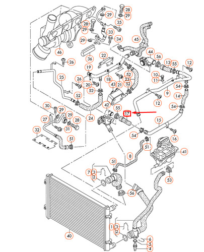 NEW AUDI A4 B7 ENGINE COOLANT HOSE 06F121057D OEM | eBay