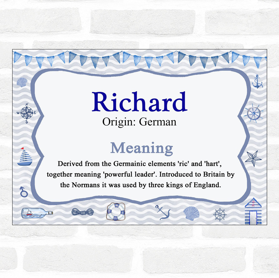Richard Name Meaning Nautical Certificate | eBay