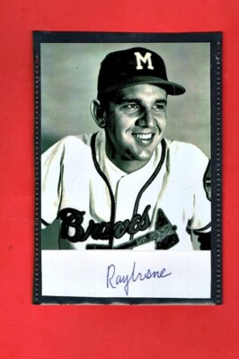 1954-57 RAY CRONE MILWAUKEE BRAVES 4X6 AUTOGRAPHED CUT W/GLOSSY PHOTO ...