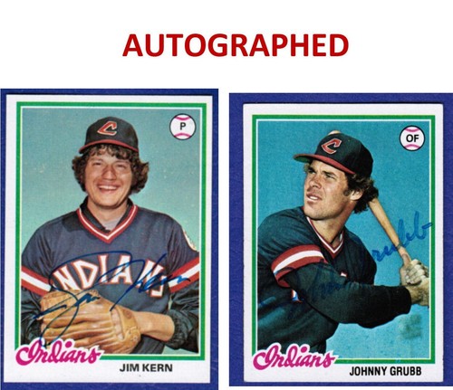 14 TOPPS CLEVELAND INDIANS BASEBALL CARD AUTOGRAPH HOF ALL-STAR VINTAGE ...