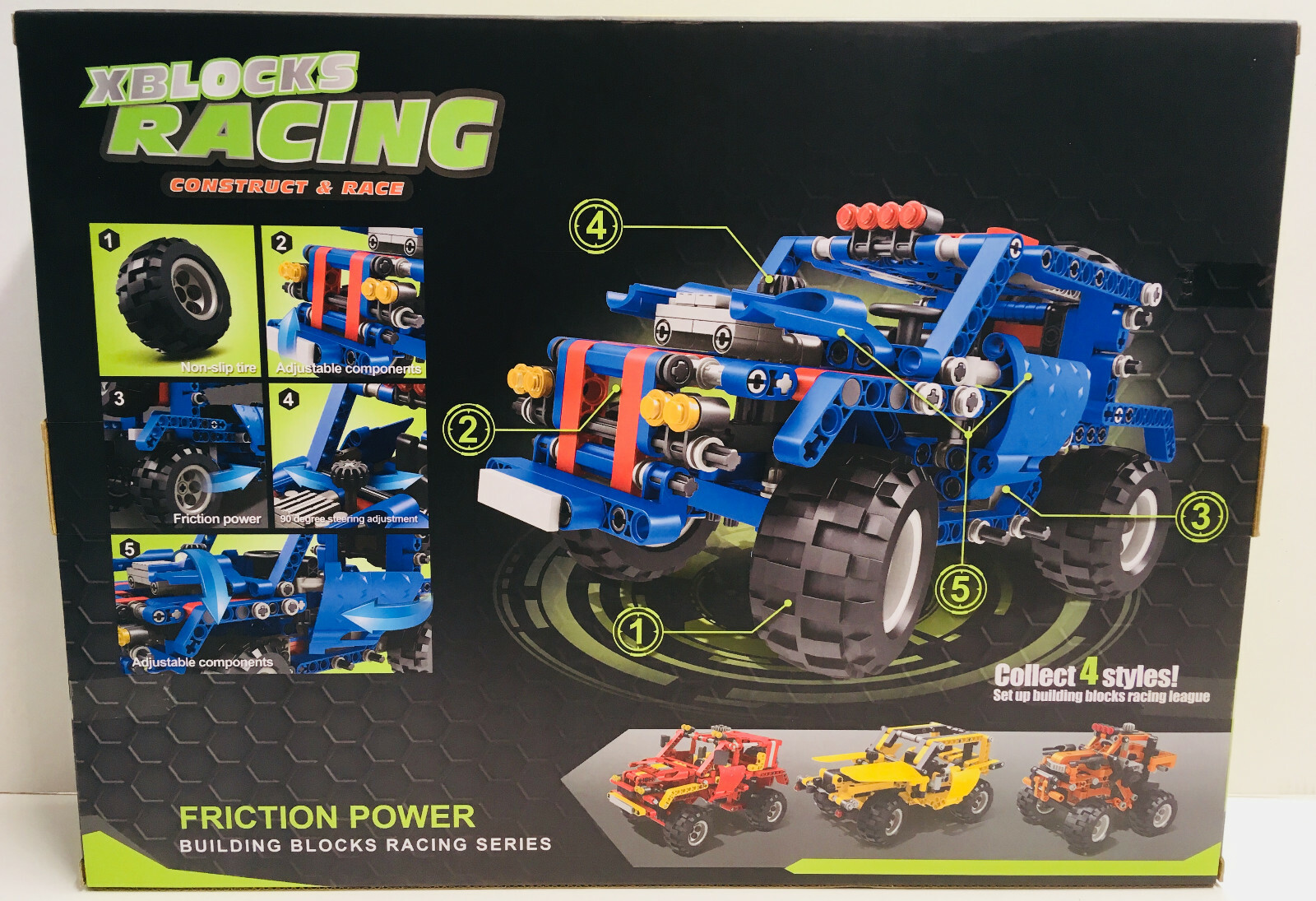 XBLOCKS Racing Construct & Race - Friction Power Building Blocks 6 ...