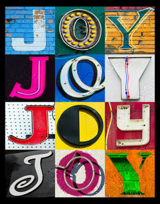 JOY Name Poster featuring photos of actual sign letters | eBay