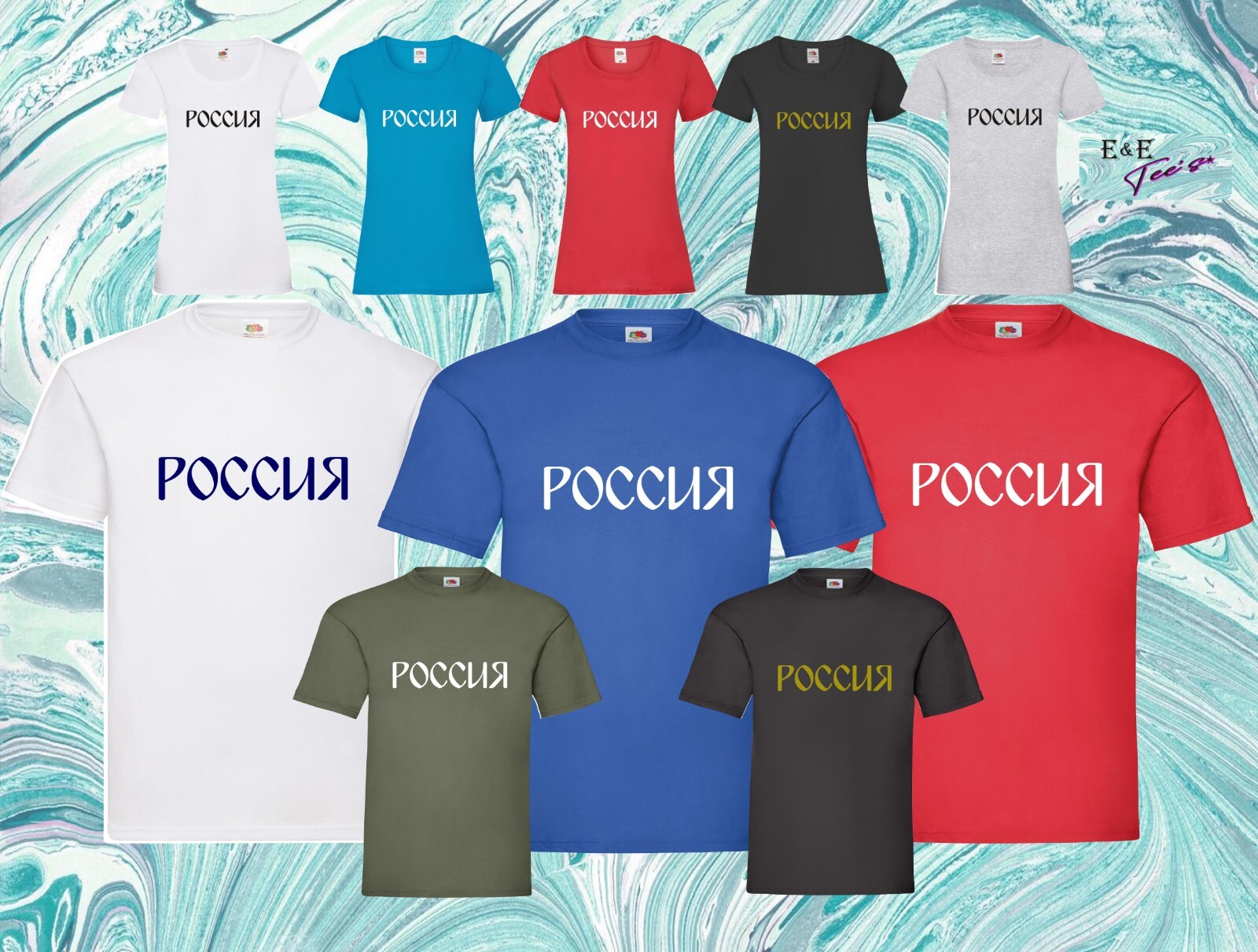 RUSSIA Russian Style Present Gift Россия T shirt Футболка Top я русский ...