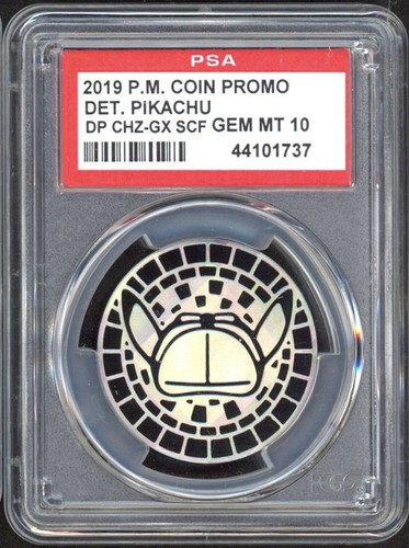 PIKACHU 2019 Pokemon Promo Coin Detective from the Case File HOLO PSA ...
