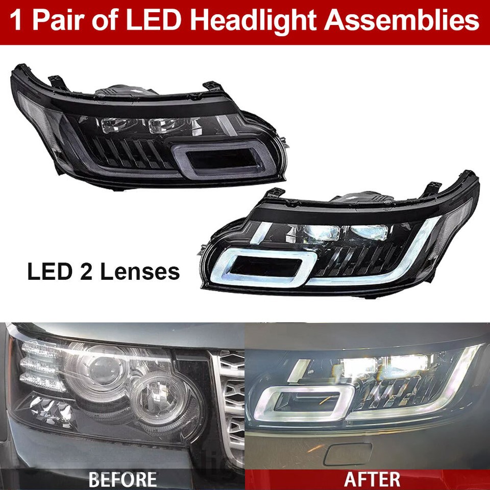 2 Beam DRL LED Headlights Set For LR Range Rover Sport L494 2014-17 ...